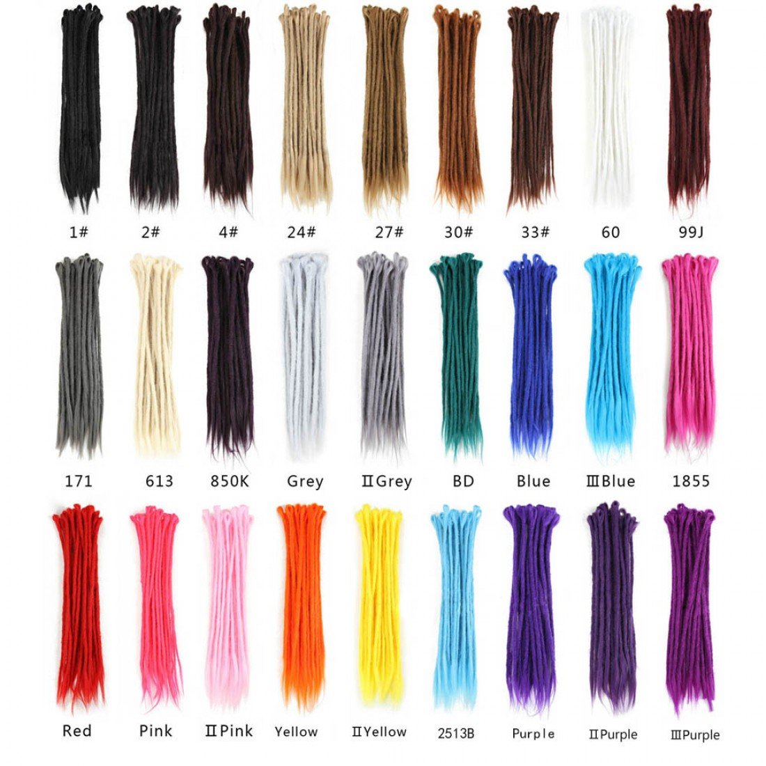 20 Inch Handmade Dreadlocks Extensions Crochet Braids Twist Braiding ...